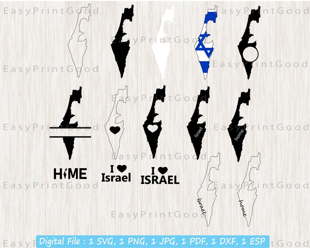 Israel Svg Bundle, Israel Outline Svg, Israel Map Svg, Home, Love ...