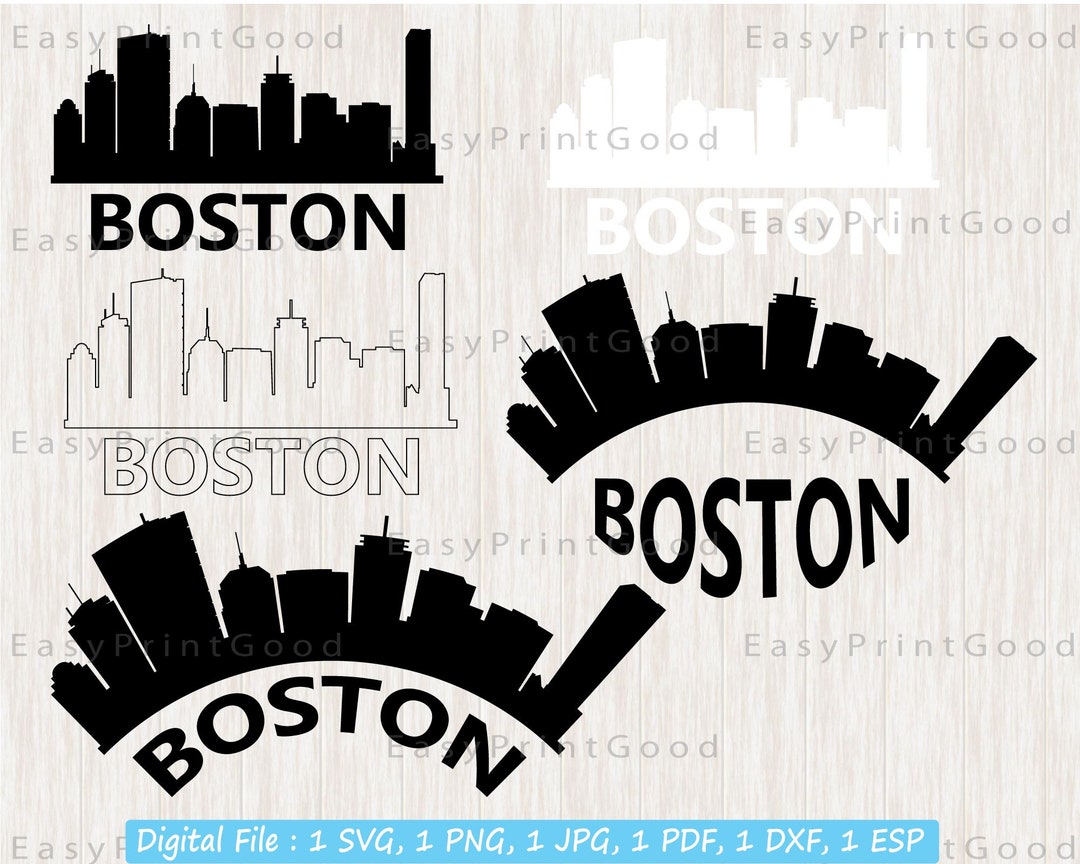 Boston Skyline SVG: Massachusetts Cityscape Silhouette (cut File) - Etsy