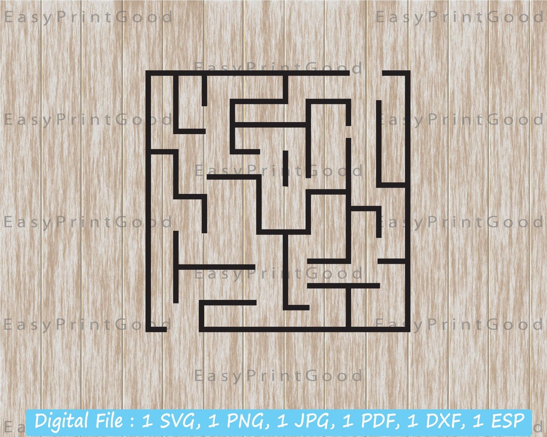 Maze Svg, Round Maze Svg, Puzzle Clipart, Puzzle Svg, Simple Maze, Maze ...