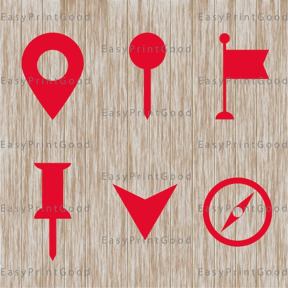 Map Sign Svg Map Cutting File Map Pin Silhouette Map Pin file for ...
