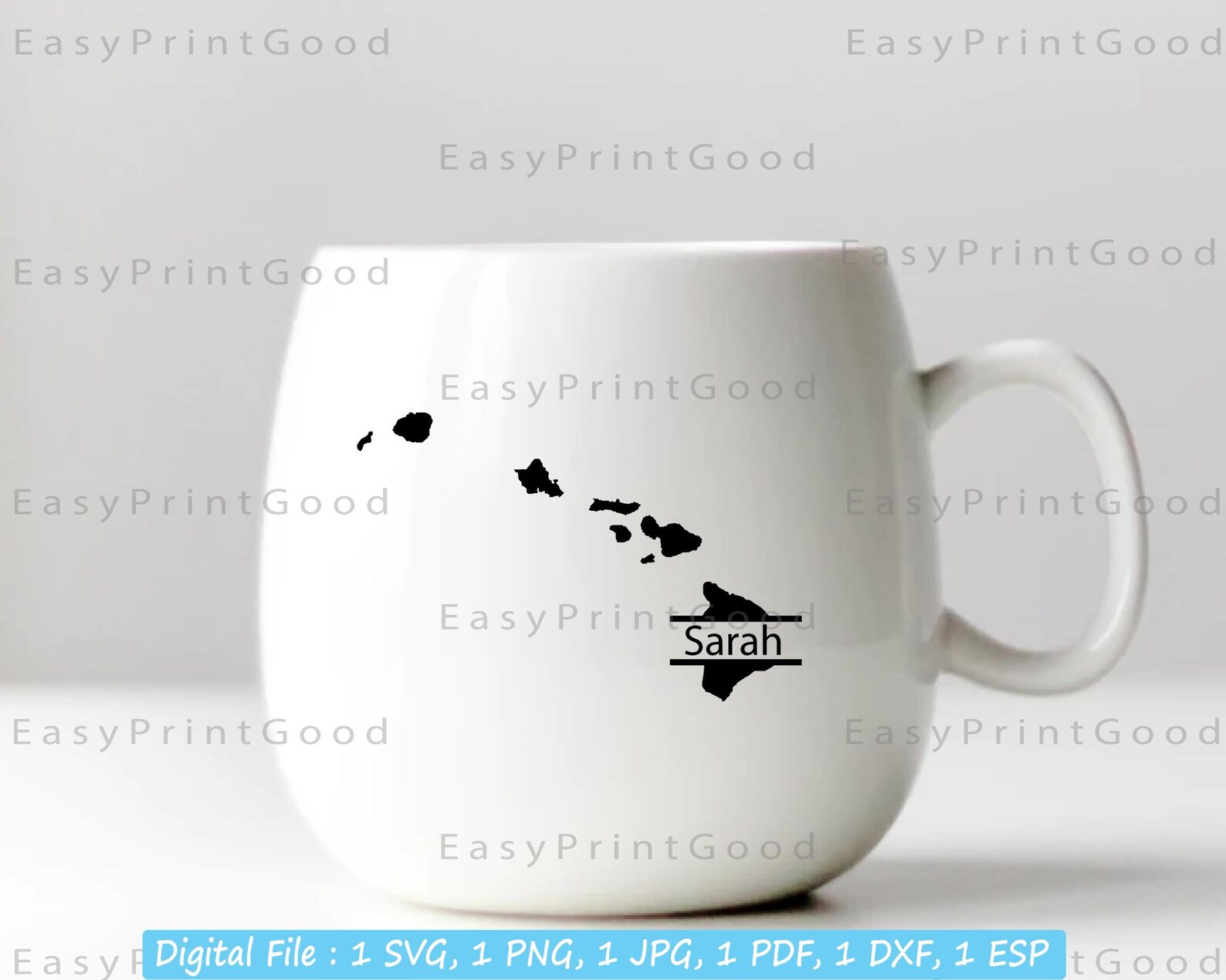Hawaii Map SVG Bundle: State Outline, Monogram Frame (digital Download ...