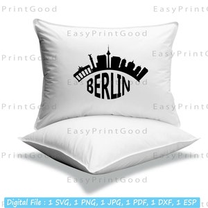 Skyline Berlin Svg, Berlin Clipart, Germany Skyline Silhouette, Berlin ...