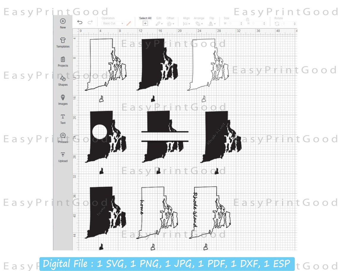 Rhode Island State SVG Bundle Rhode Island Outline Rhode - Etsy