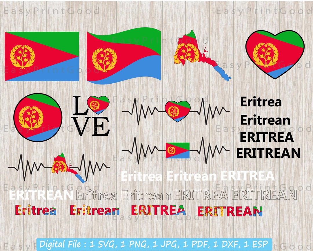 Eritrea Flag Bundle Svg, Eritrea National Flag, Eritrean Love, Waving ...