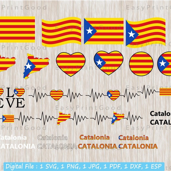 Catalonia Map Svg - Etsy
