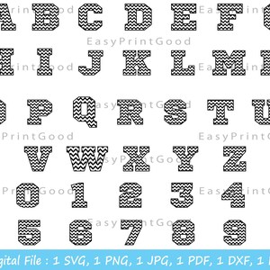 Chevron Alphabet and Numbers Svg Chevron Font Svg Chevron Alphabet Svg ...