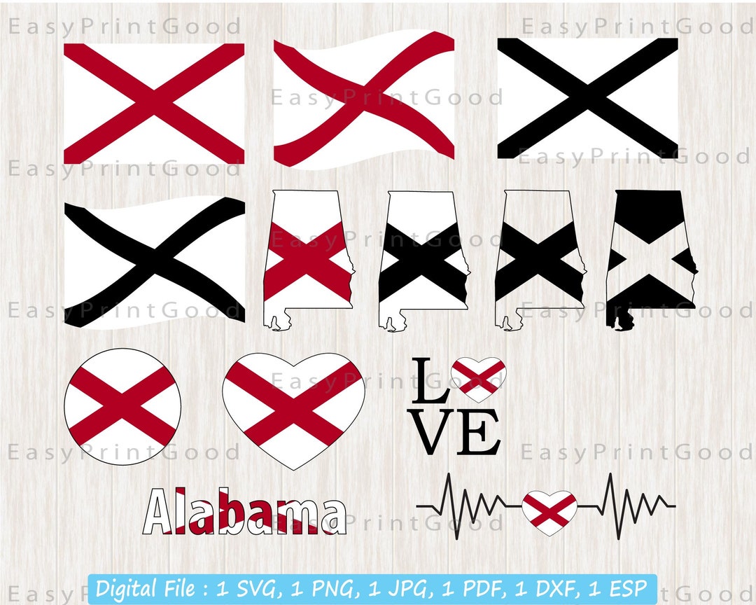 Alabama Flag Svg, Alabama State Svg, Love Alabama, Alabama Svg, Waving ...