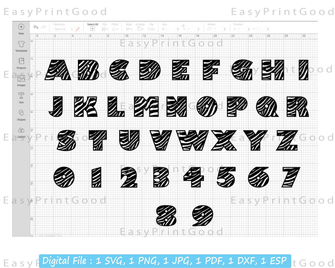 Zebra Font Svg Patterned Alphabet Svg Letters Zebra | Etsy