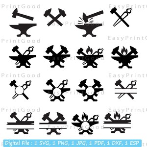 Blacksmith Svg Bundle, Blacksmith Anvil Svg, Blacksmithing Tools ...