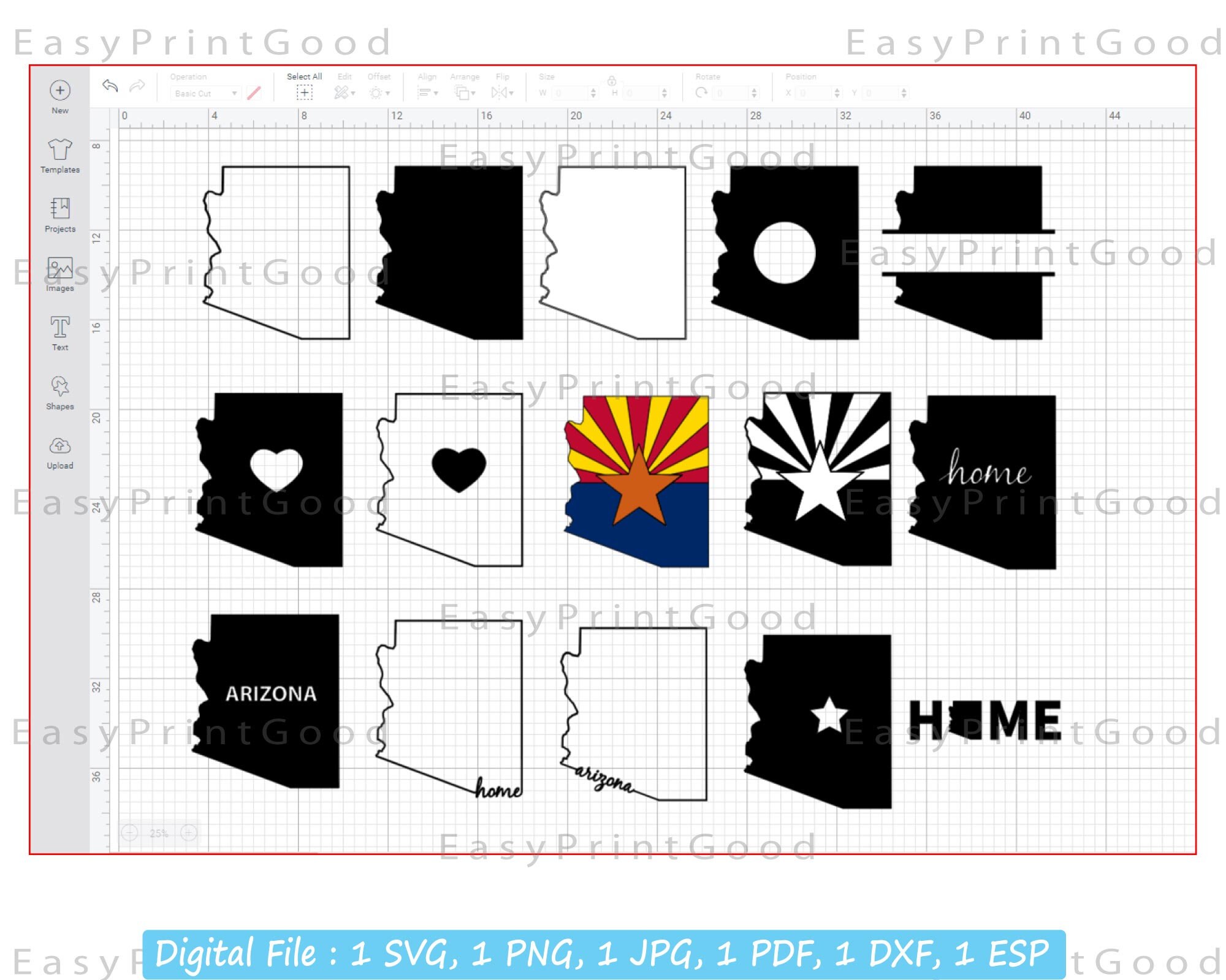 Arizona State Svg Bundle Arizona Map Svg Arizona State | Etsy