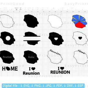 Reunion Svg Bundle, Reunion Outline, Reunion Map Svg, Home, La Reunion ...