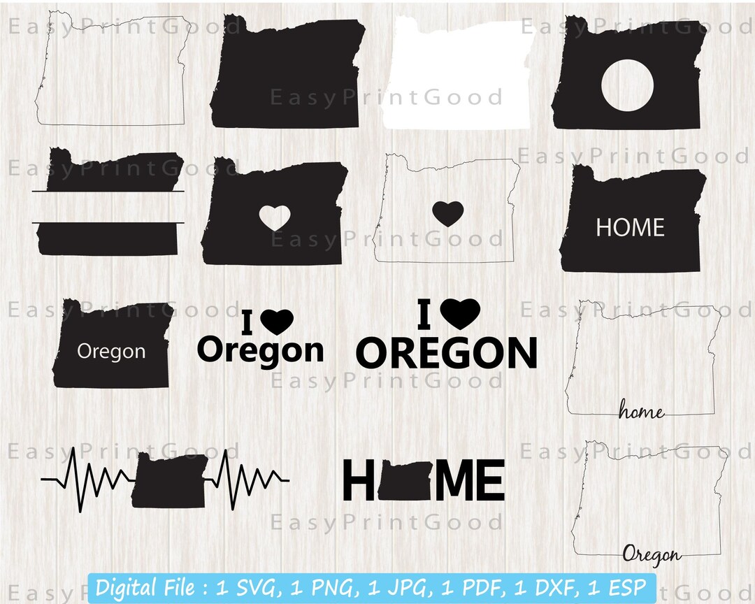 Oregon Svg Bundle, Oregon State Svg, Oregon Outline, Oregon Map Svg ...