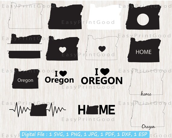 Oregon Svg Bundle Oregon State Svg Oregon Outline Oregon - Etsy