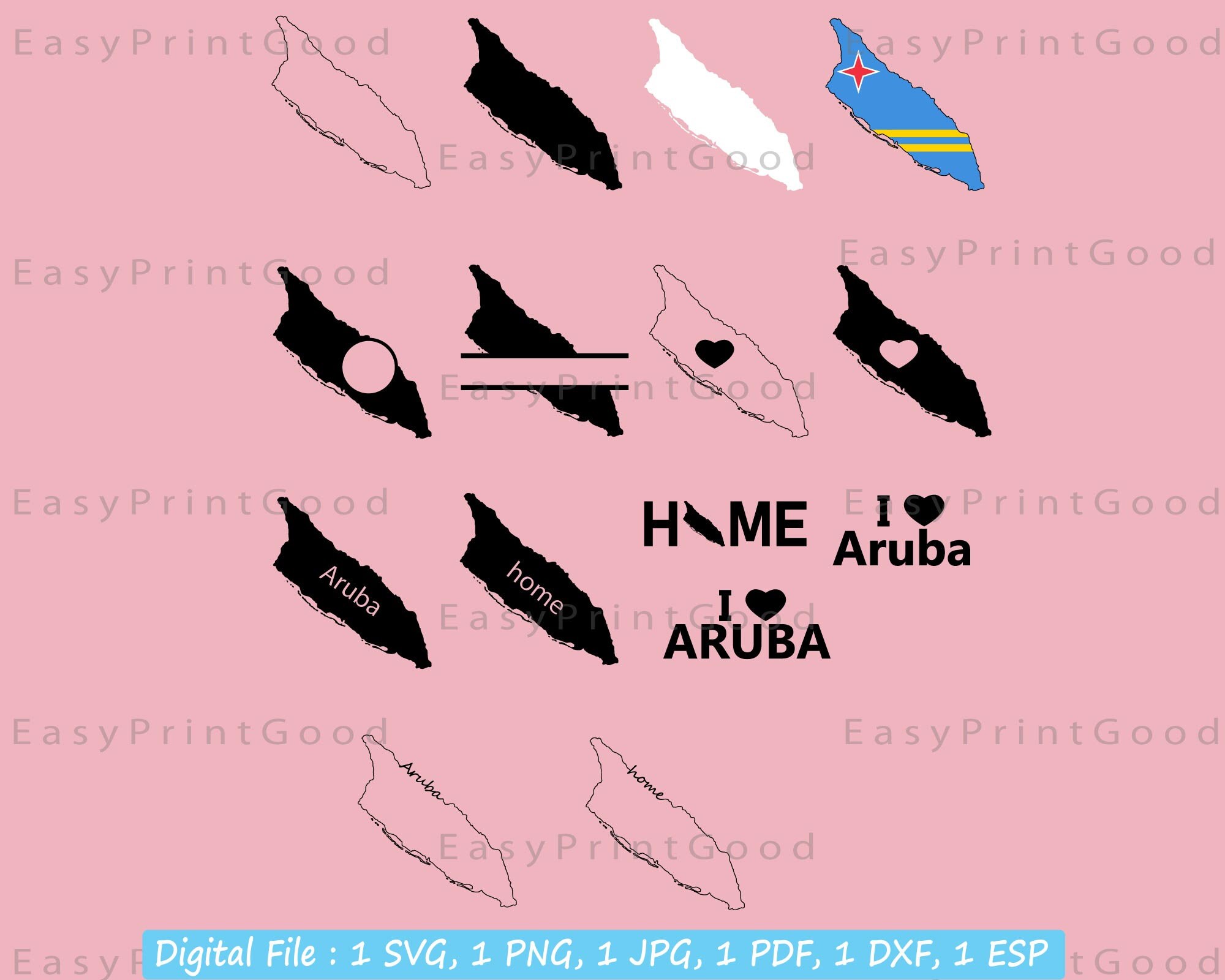 Aruba Map Svg Bundle Aruba Map Flag Aruba Island Map Svg - Etsy Canada