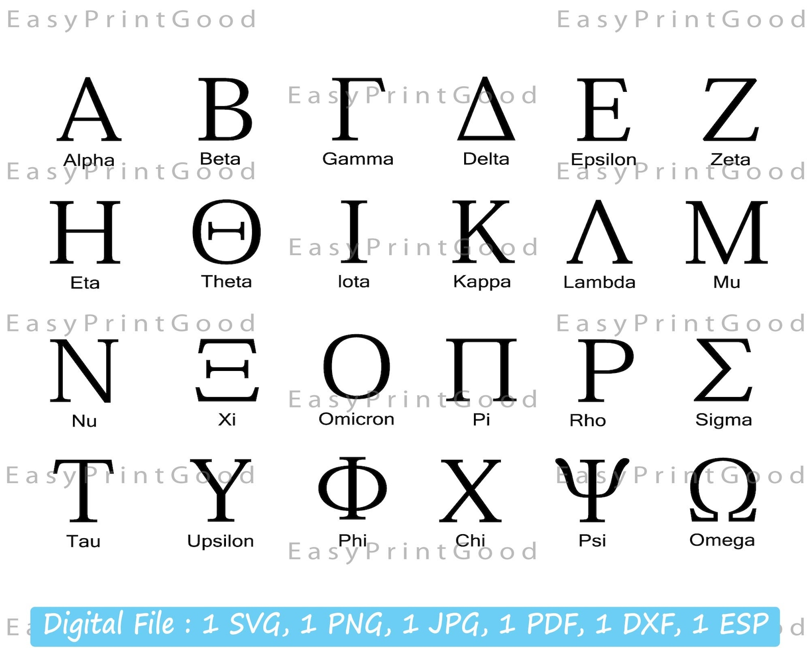 Greek Letters Svg Greek Alphabet Svg Greek Alphabet Clipart - Etsy Canada