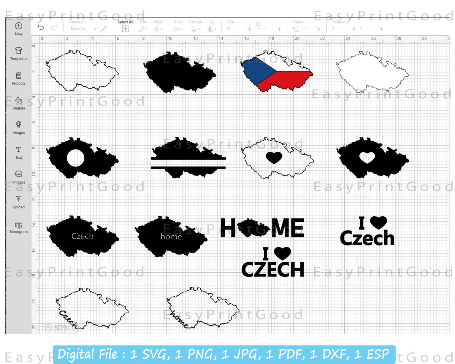 Czech Svg Bundle, Czechia Outline, Czech Republic Flag Map, Czech Map ...