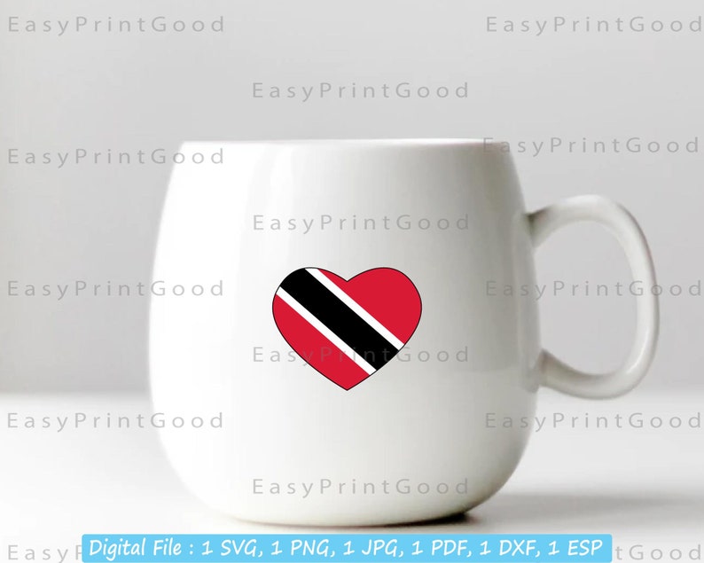 Trinidad Flag SVG Bundle: Heart, Waving Flag Clip Art (digital Download ...