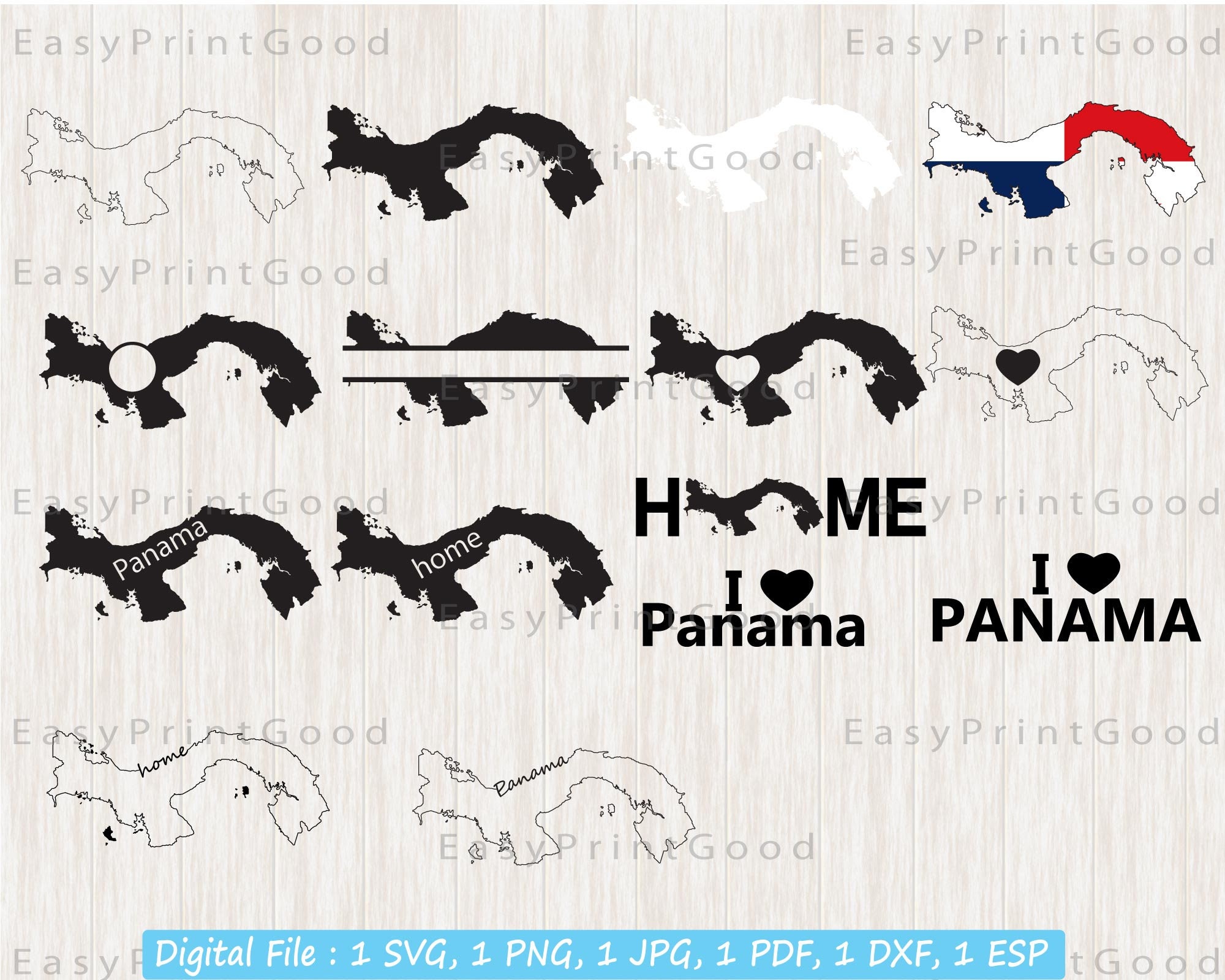 Panama Svg Bundle Panama Outline Panama Flag Panama Map - Etsy México