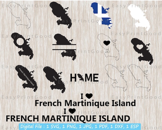 Français Martinique Island Flag Map Svg Bundle Martinique - Etsy France