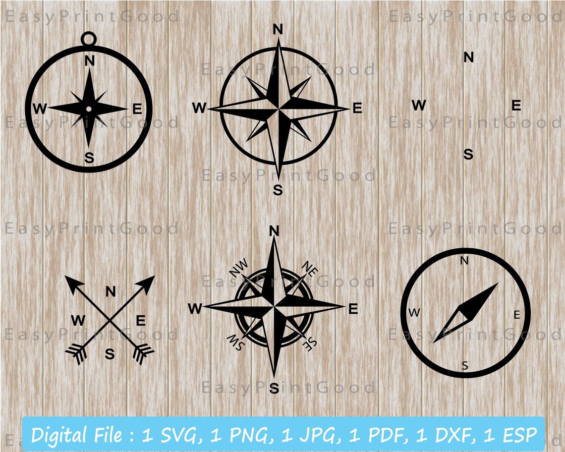 Compass Rose Svg Compass Svg Compass Rose Clipart Compass Rose - Etsy