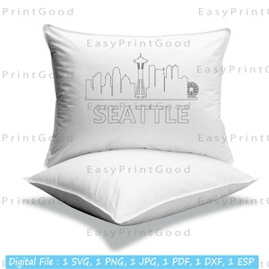 Seattle Svg, Seattle Skyline Cityscape Silhouette, City Shirt, Seattle ...