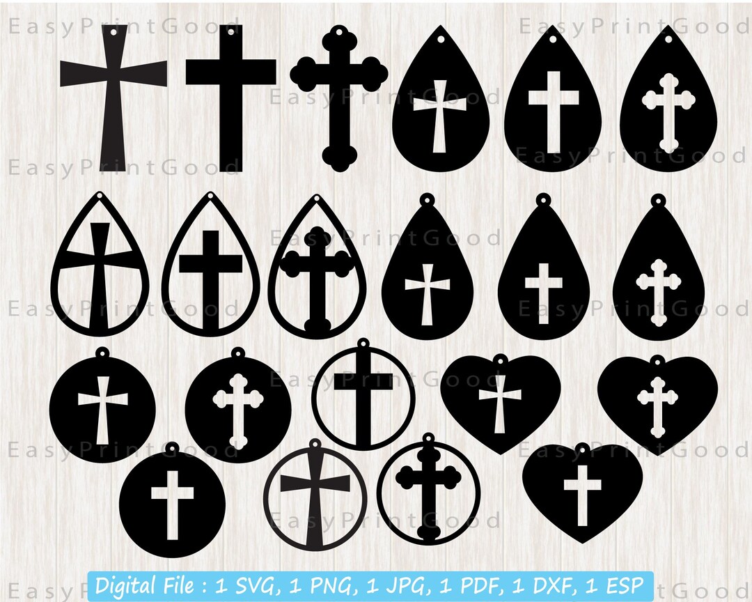 Cross Earring Svg Bundle, Cross Earring Template, Earring Svg, Cross ...