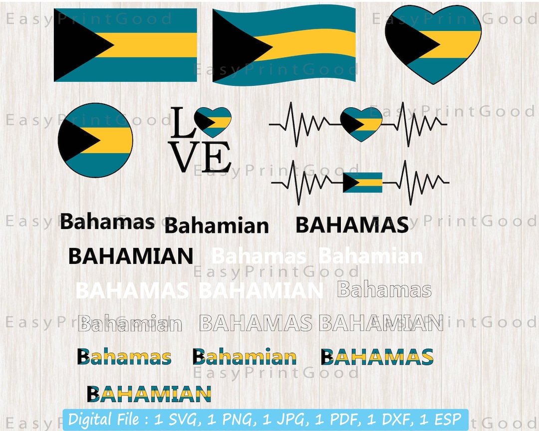 Bahamas Flag SVG Bundle: National Banner Cut File (digital Download) - Etsy