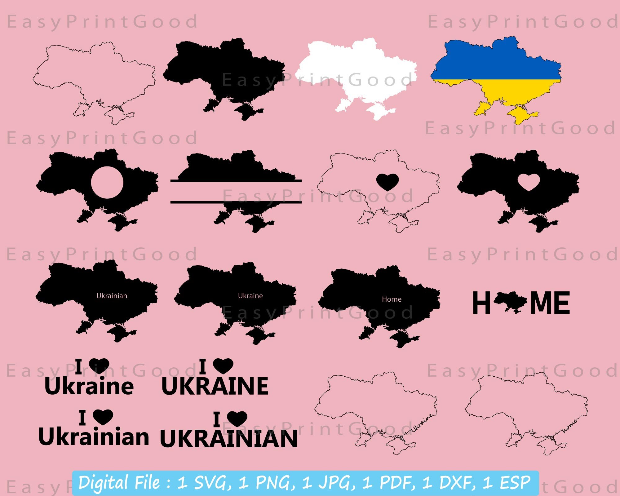 Ukraine Svg Bundle Ukraine Map Svg Ukrainian Map Clipart - Etsy Australia