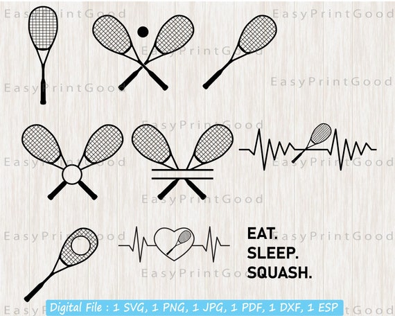Squash Racket Svg Squash Racquet Clipart Squash Heartbeat - Etsy UK
