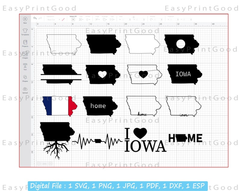 Iowa State SVG Bundle: Map Outline, Home Monogram (cut File) - Etsy