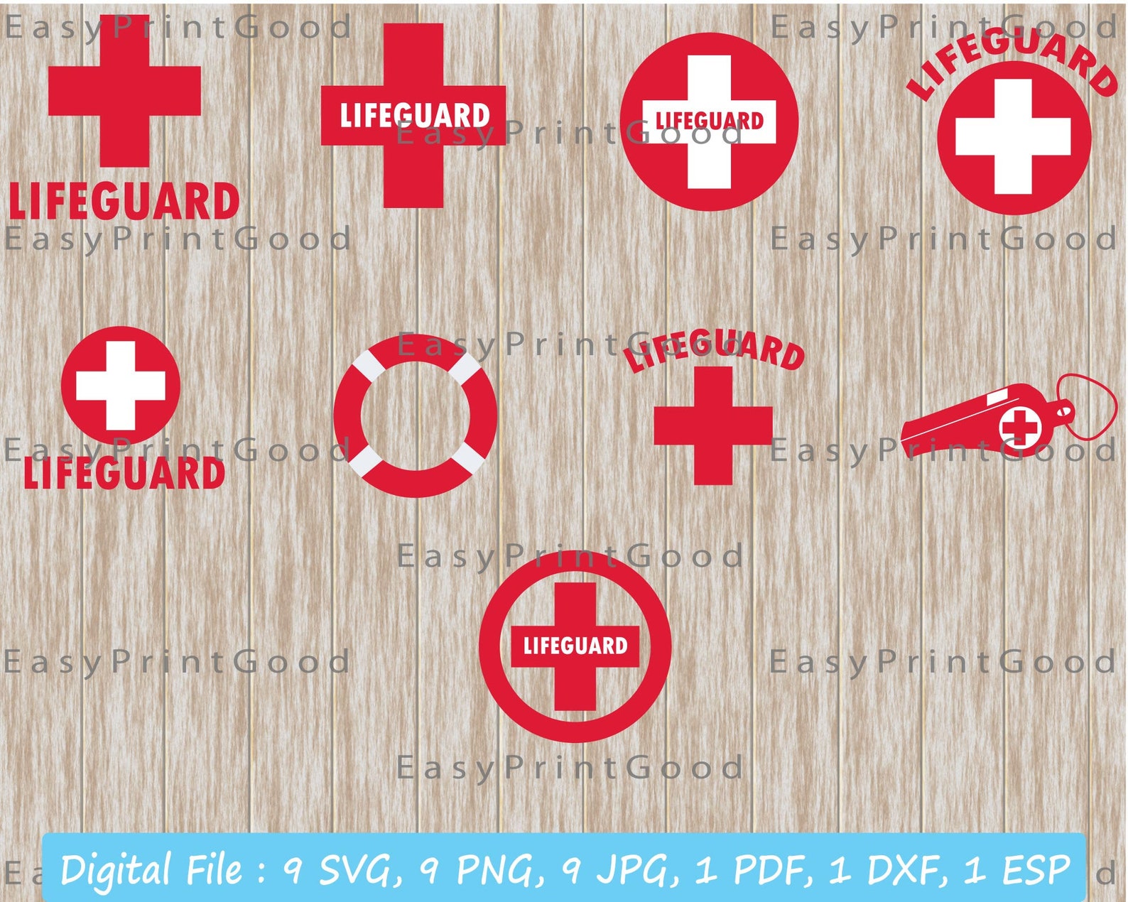 9 Styles Lifeguard Svg Lifeguard Svg Lifeguard Clipart - Etsy