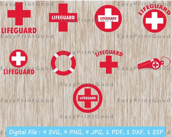 9 Styles Lifeguard Svg Lifeguard Svg Lifeguard Clipart | Etsy