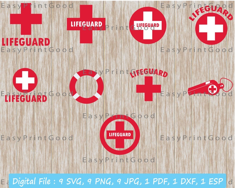 9 Styles Lifeguard Svg Lifeguard Svg Lifeguard Clipart | Etsy