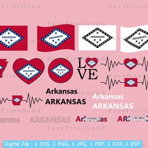 Arkansas State Flag Svg Bundle, Arkansas State Flag Waving, Arkansas ...