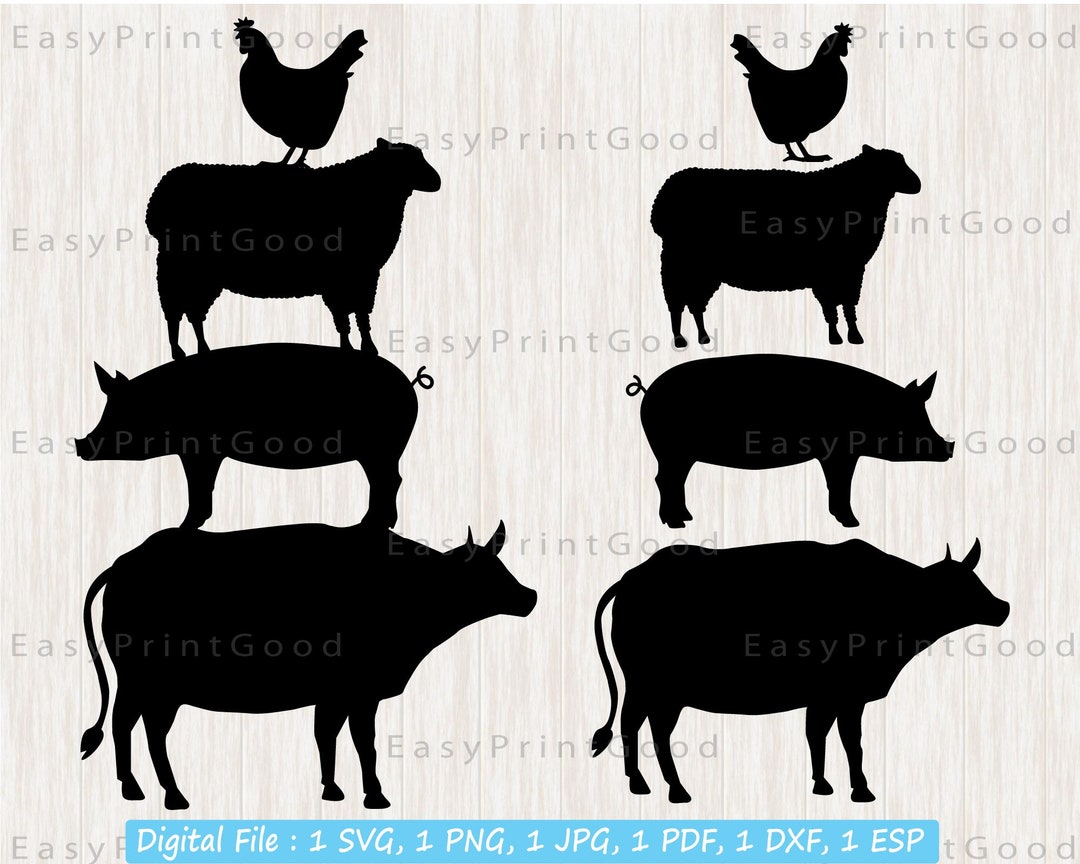 Farm Animal Bundle Svg, Farm Animal Svg, Farm, Farm Animals, Farm ...