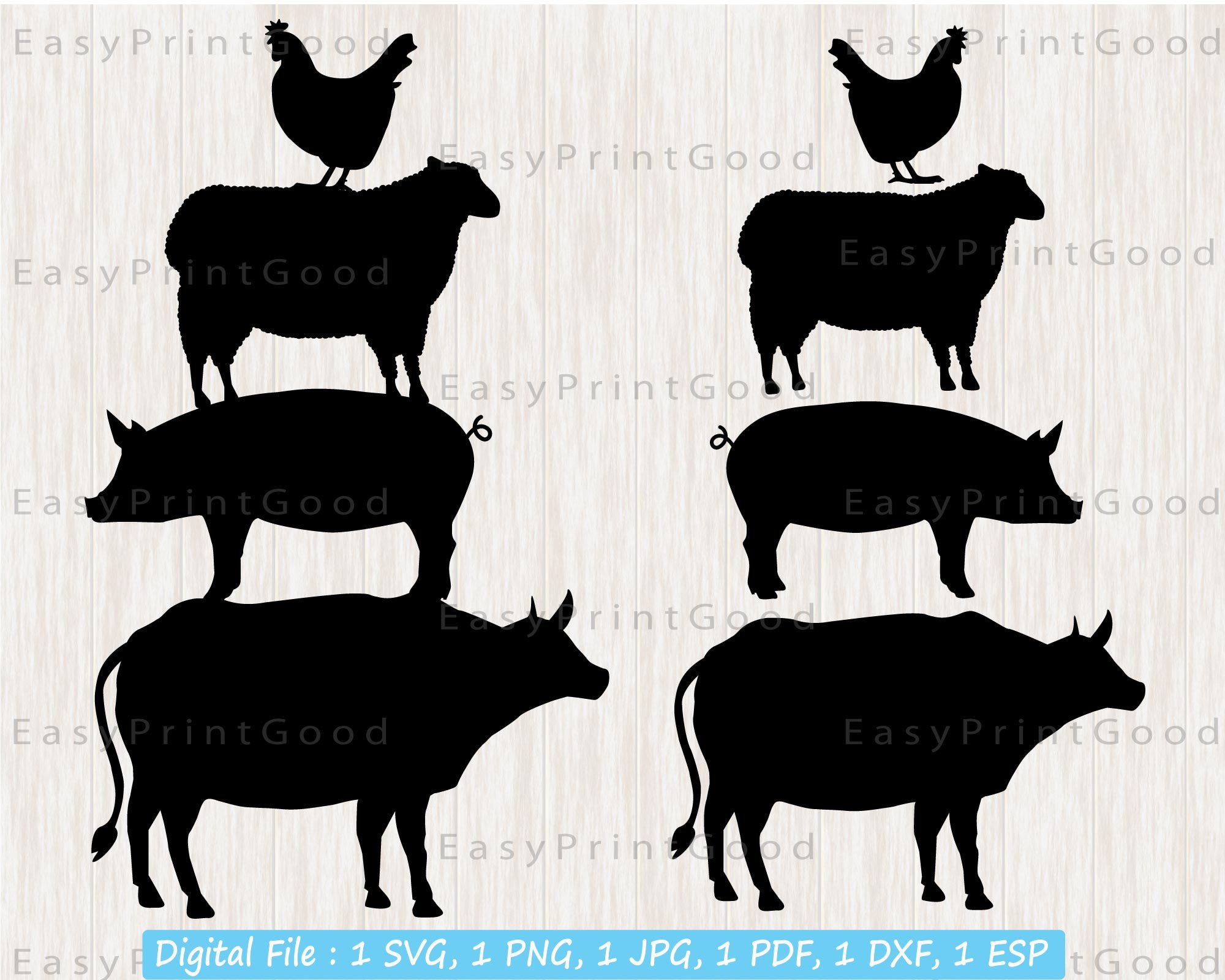 Farm Animal Bundle Svg Farm Animal Svg Farm Farm Animals - Etsy