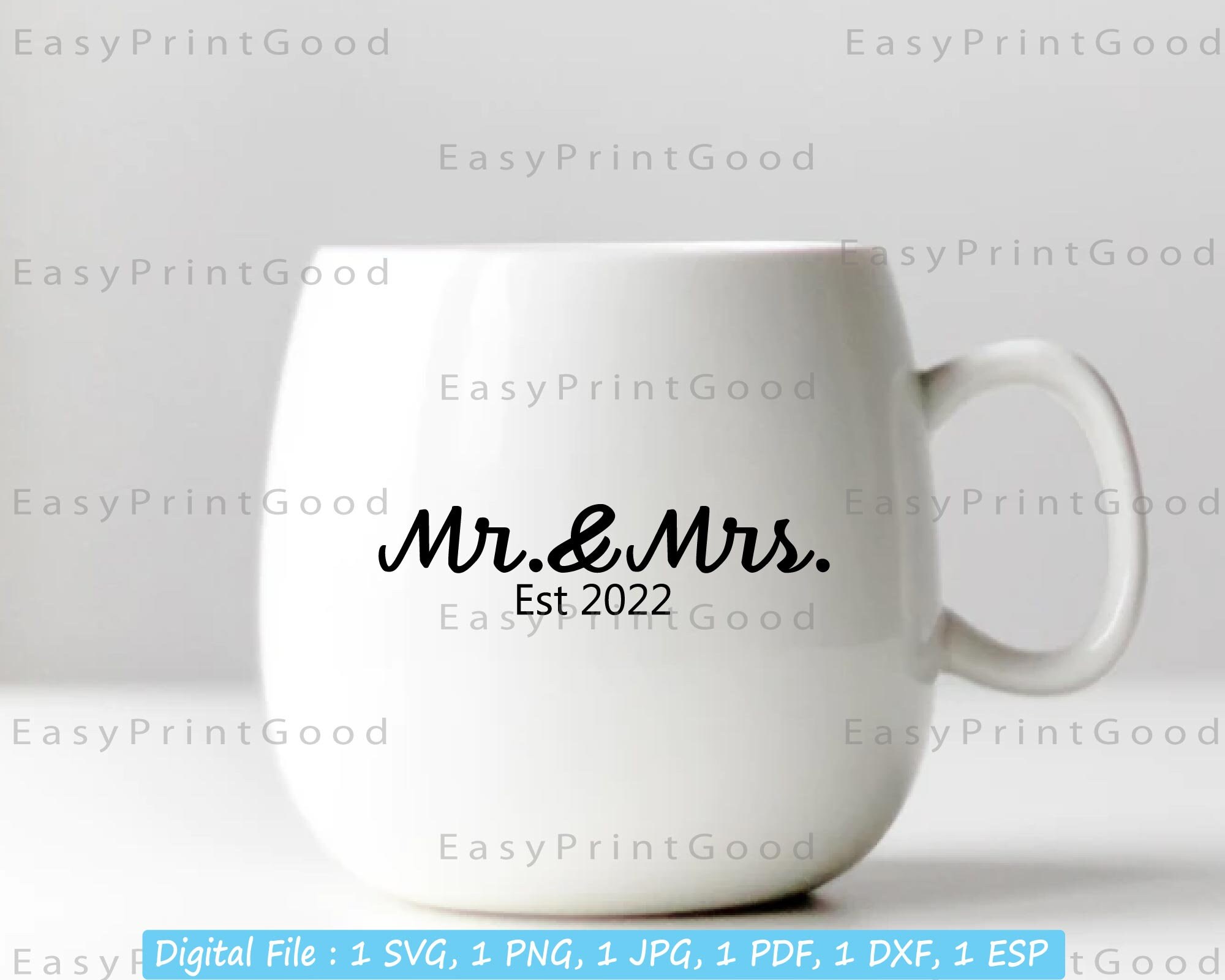 Mr. and Mrs. Est. 2022 SVG Cut File (digital Download) - Etsy