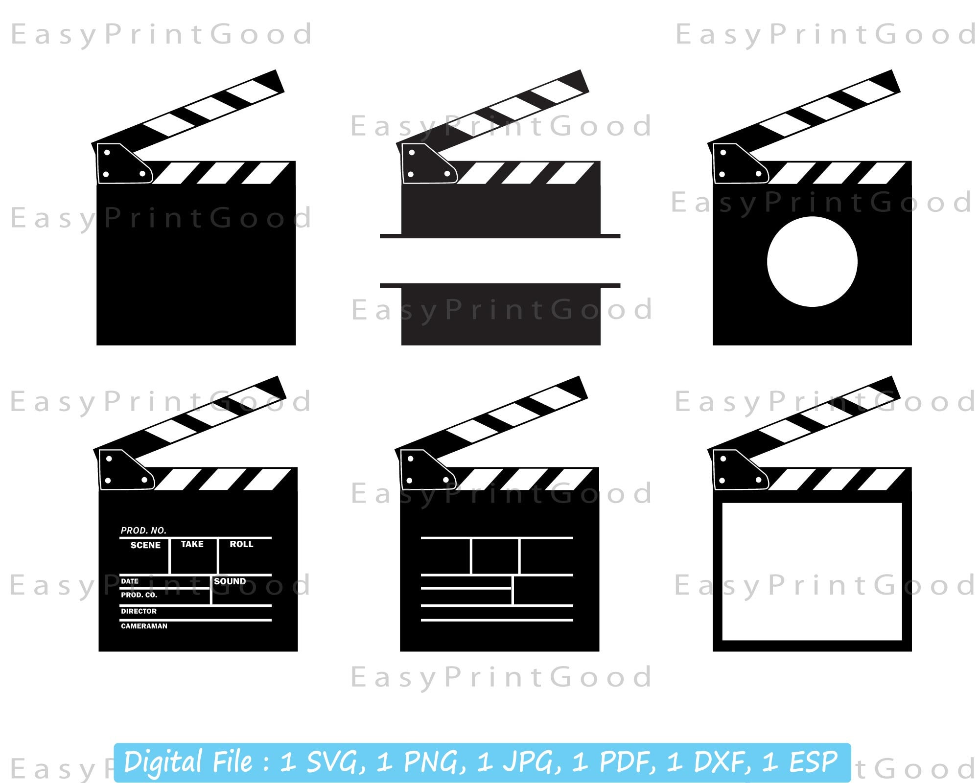 Movie Clapperboard Svg Film Clapper Board Svg Clapper Svg | Etsy