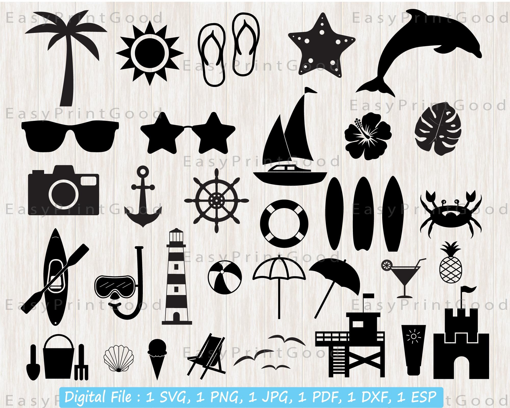Beach SVG Bundle Summer SVG Bundle Beach Svg Beach Clipart - Etsy