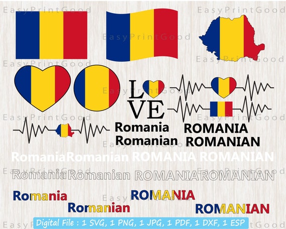 Romania Flag Bundle Svg Romania Svg Romanian National Flag | Etsy