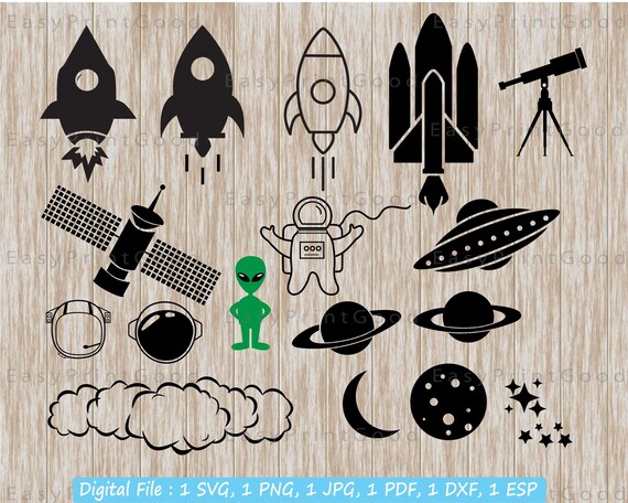 Rocketship Svg Rocket Svg Moon Spacecraft Clipart | Etsy