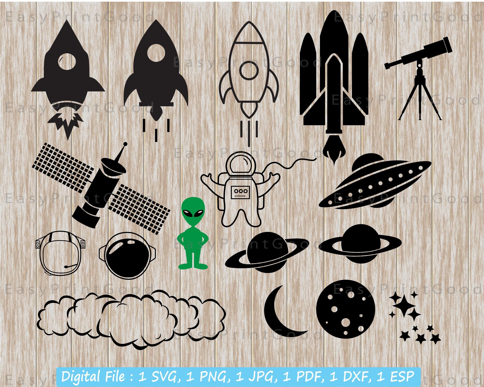 Rocketship Svg Rocket Svg Moon Spacecraft Clipart - Etsy