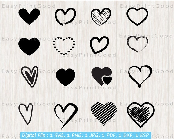 Heart Svg Bundle Heart Clipart Love Svg Hearts Bundle | Etsy