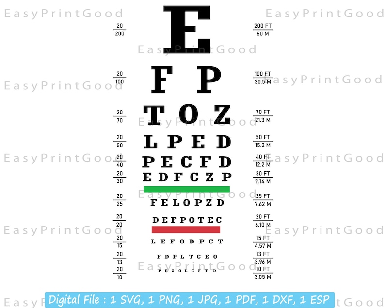 Eye Chart SVG: Vision Test Clipart, Medical Clinic Decor (digital ...