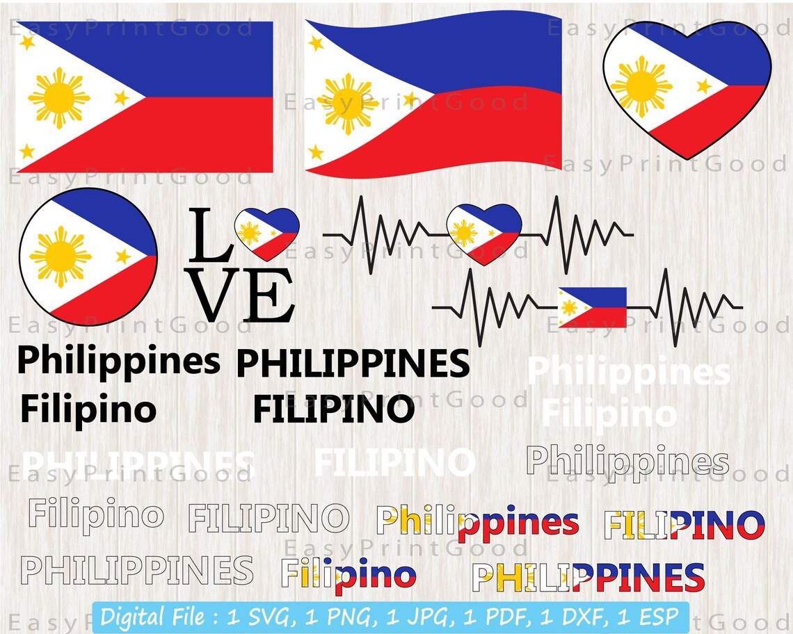 Philippines Flag Svg Bundle Filipino Flag Svg Philippines - Etsy