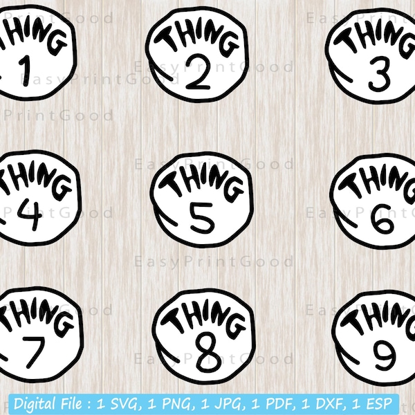 Thing One and Two Template - Etsy