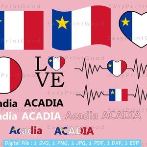 Acadia Flag SVG Bundle: Acadian National Symbols (digital Download) - Etsy