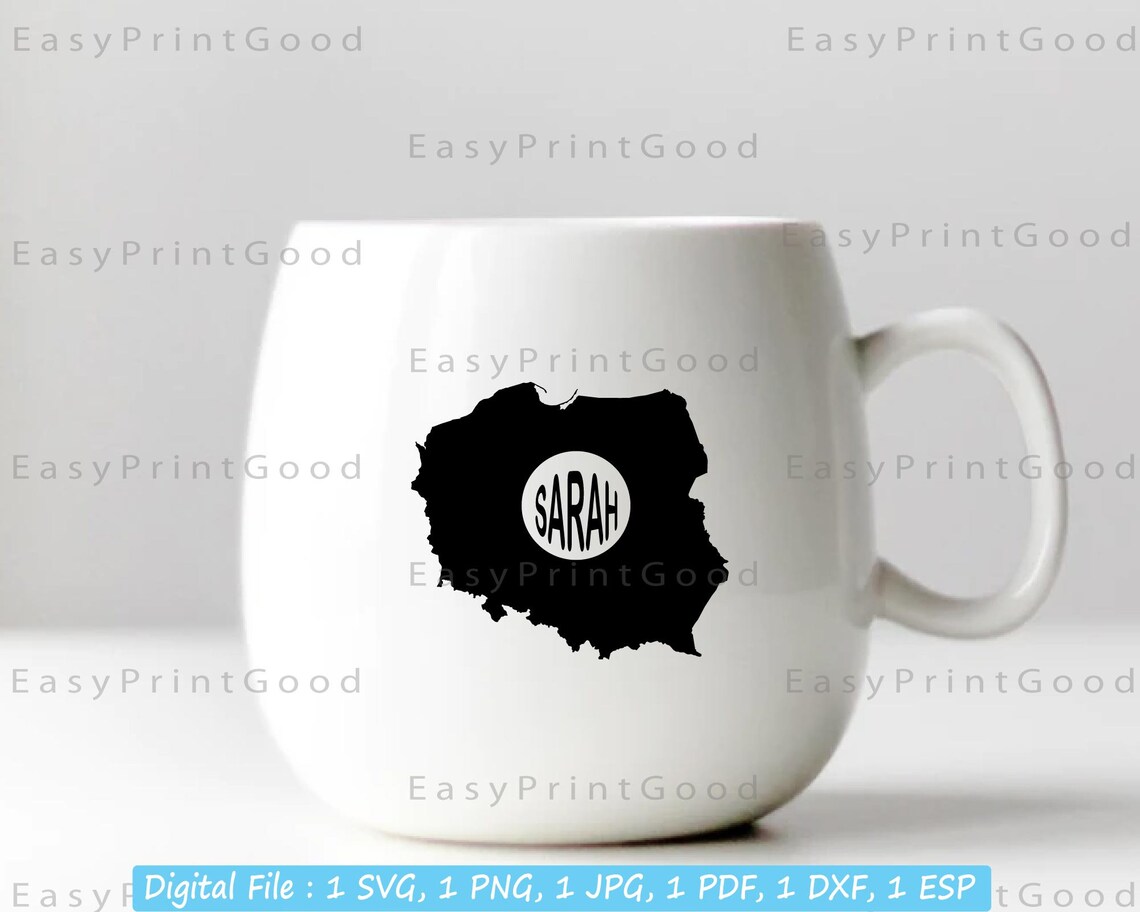 Map of Poland Svg Polish Map Boundary Country Map of Poland - Etsy