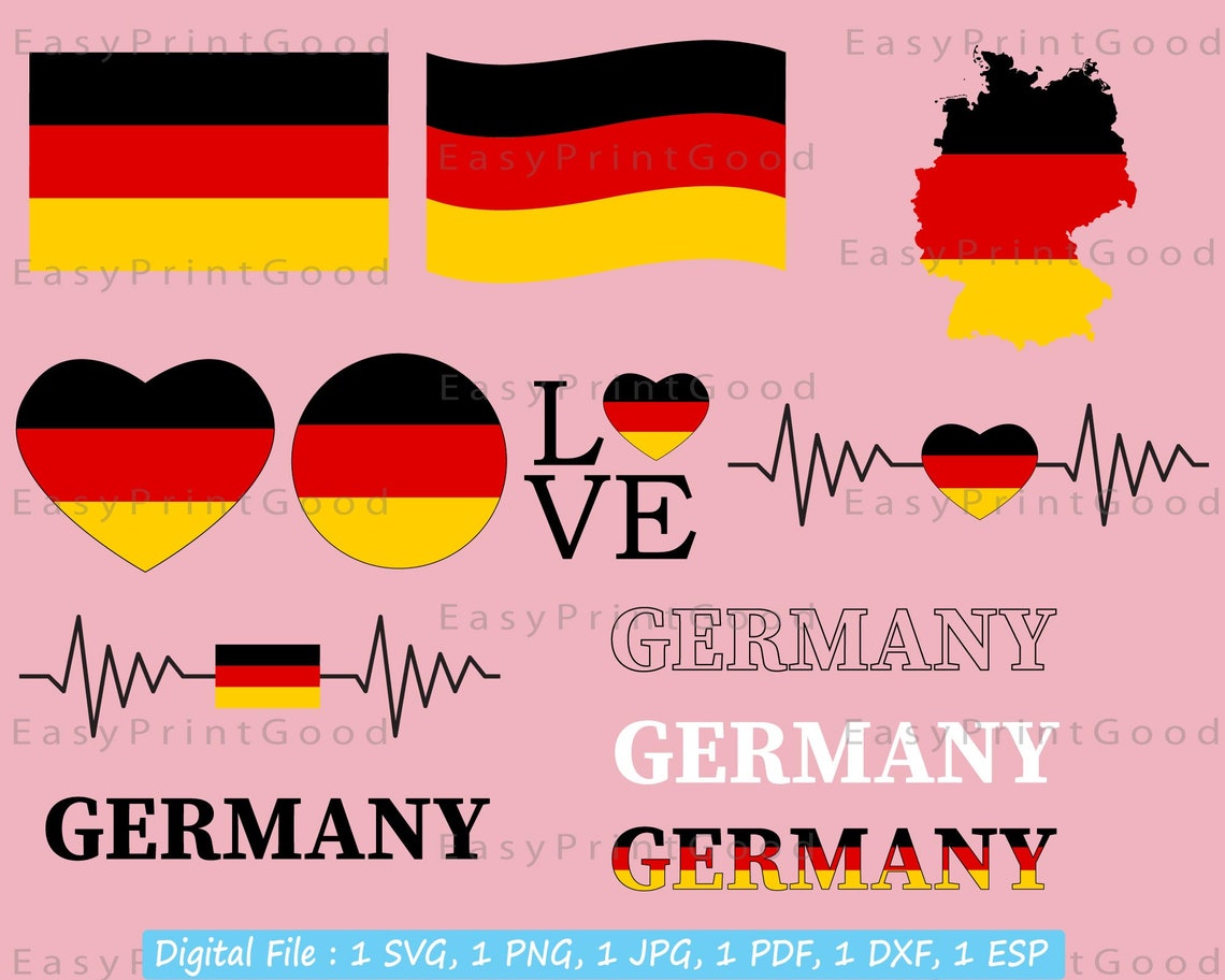 Germany Flag Svg German Waving Flag Love Germany Germany | Etsy