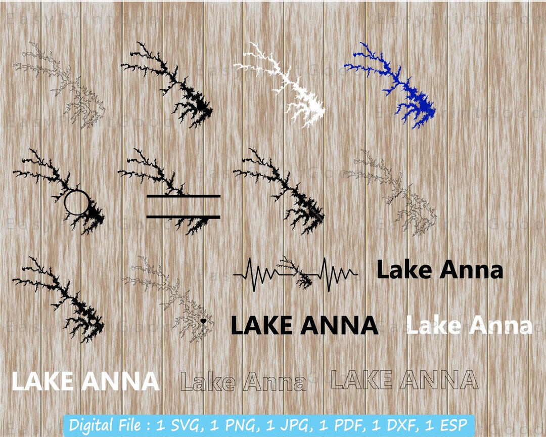 Lake Anna Svg Bundle, Lake Anna Virginia Map Outline Svg, Love ...